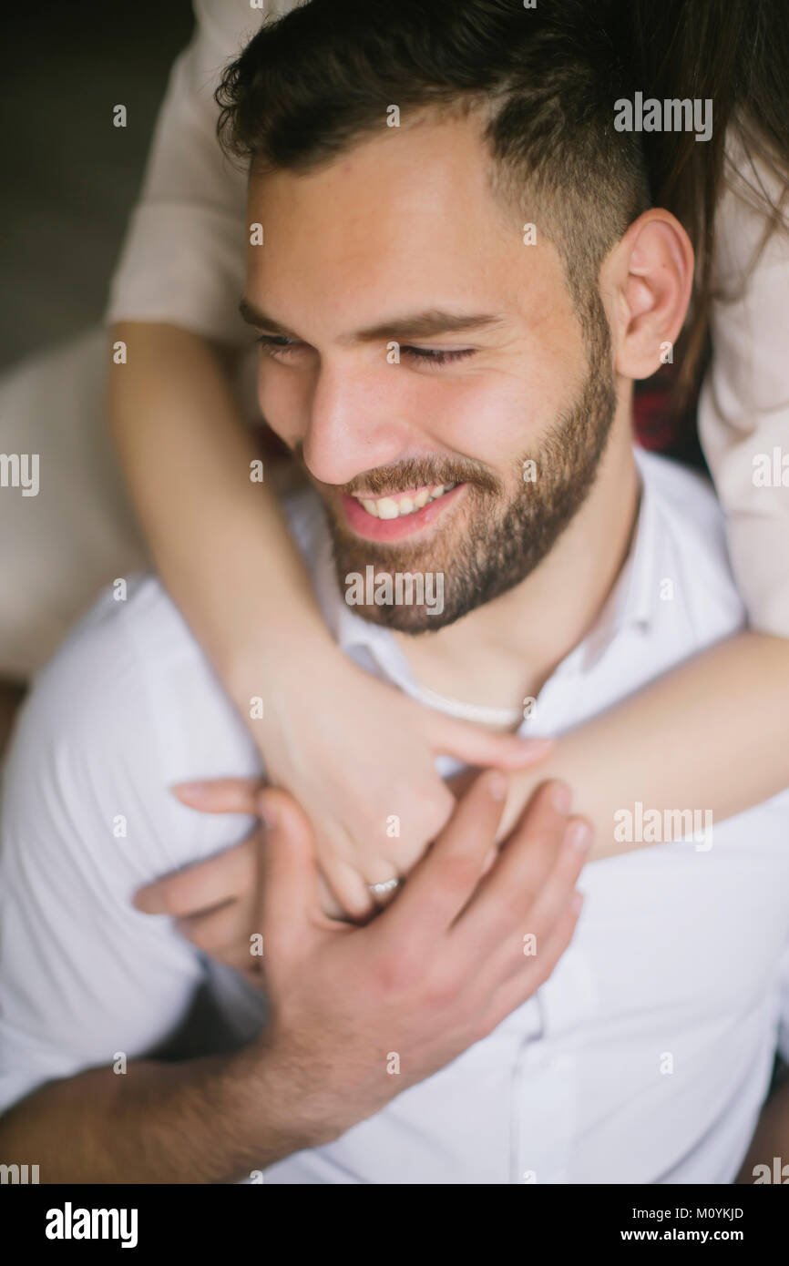 Close up smiling man woman hi-res stock photography and images - Alamy