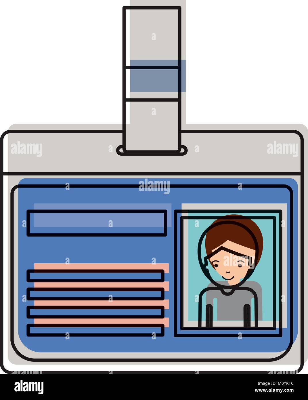 identification card with half body man picture with short hair in ...