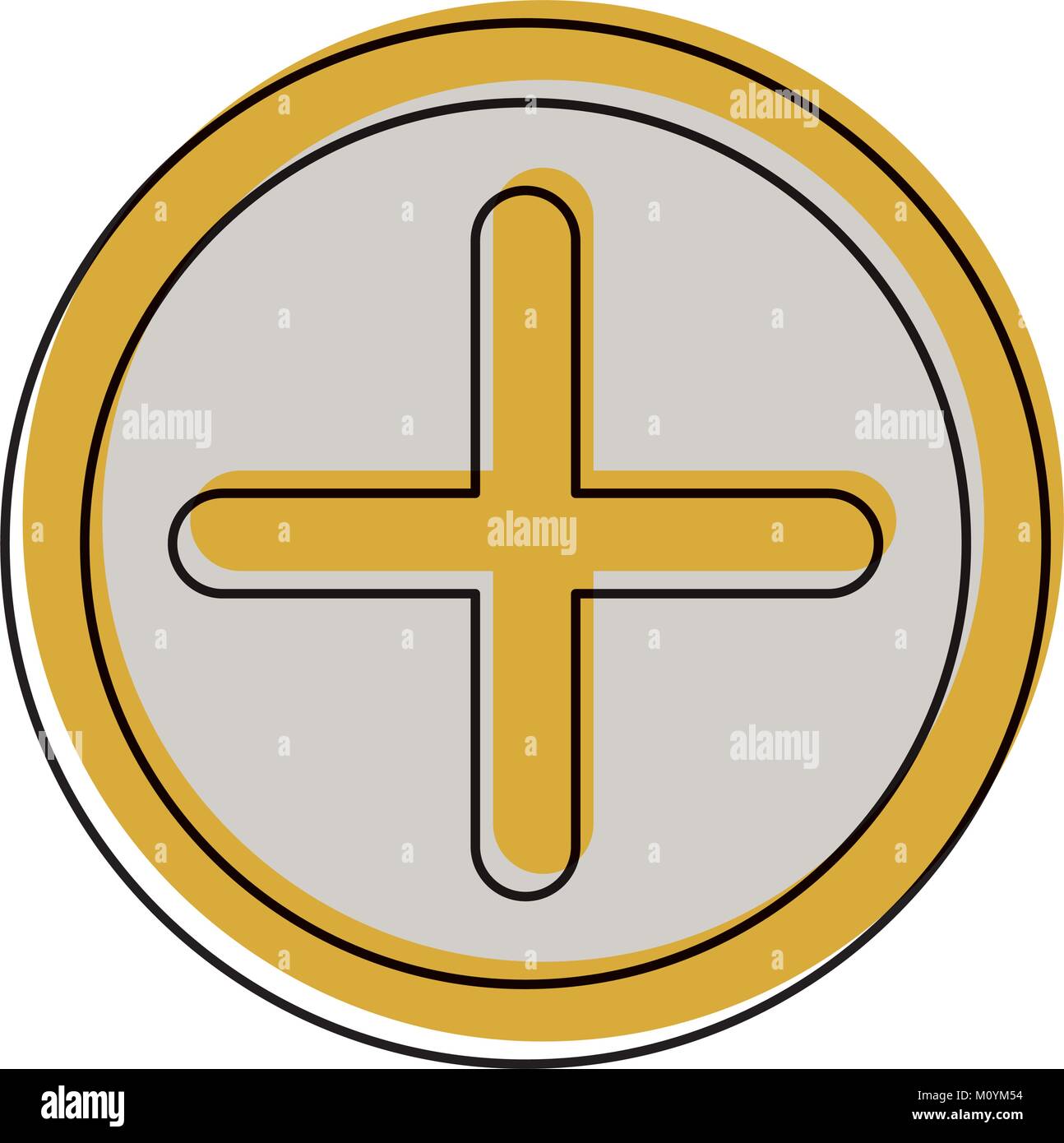 plus icon in circle in watercolor silhouette Stock Vector Image & Art ...