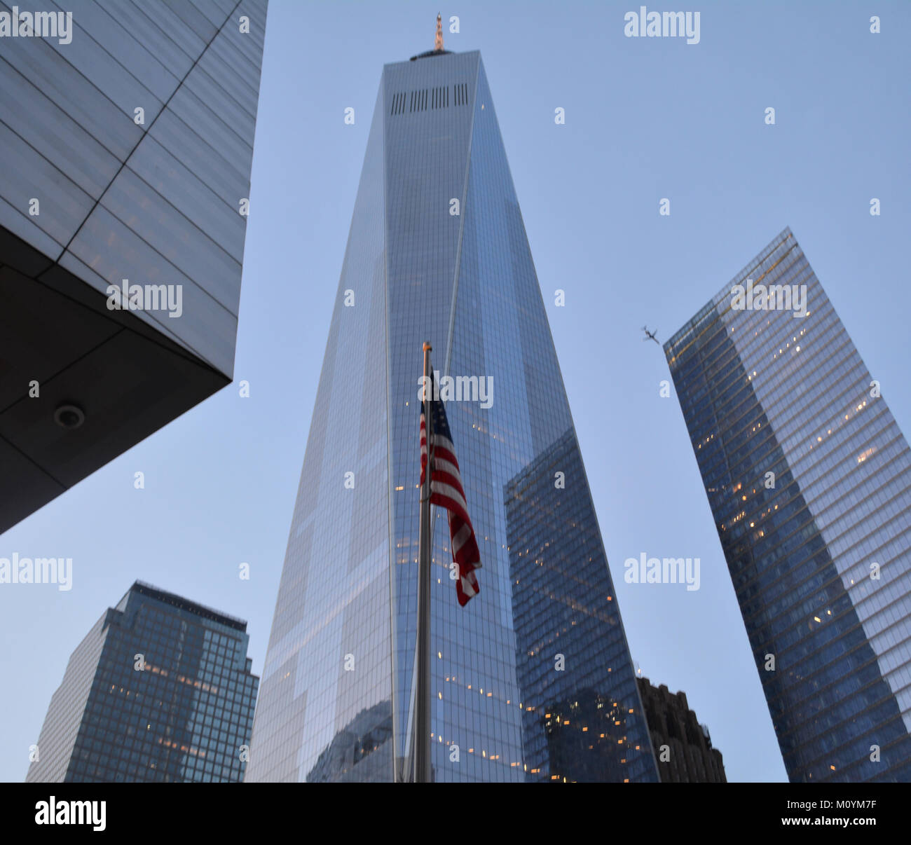 American flag one world trade center High Resolution Stock Photography ...