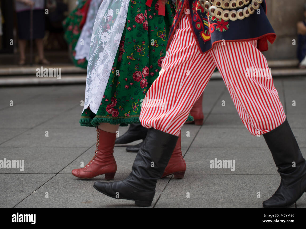 Polish folk dance group with traditional costume Stock Photo - Alamy