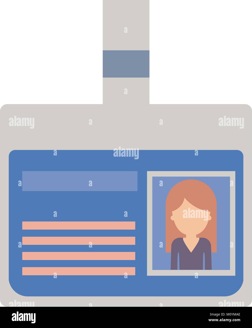 identification card with half body woman picture and faceless with long ...