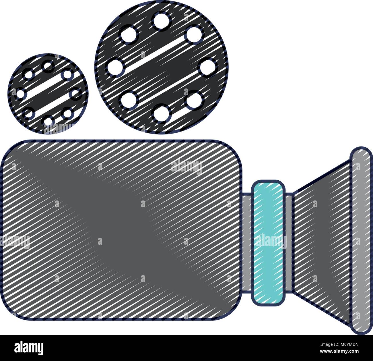 video camera icon in colored crayon silhouette Stock Vector Image & Art ...