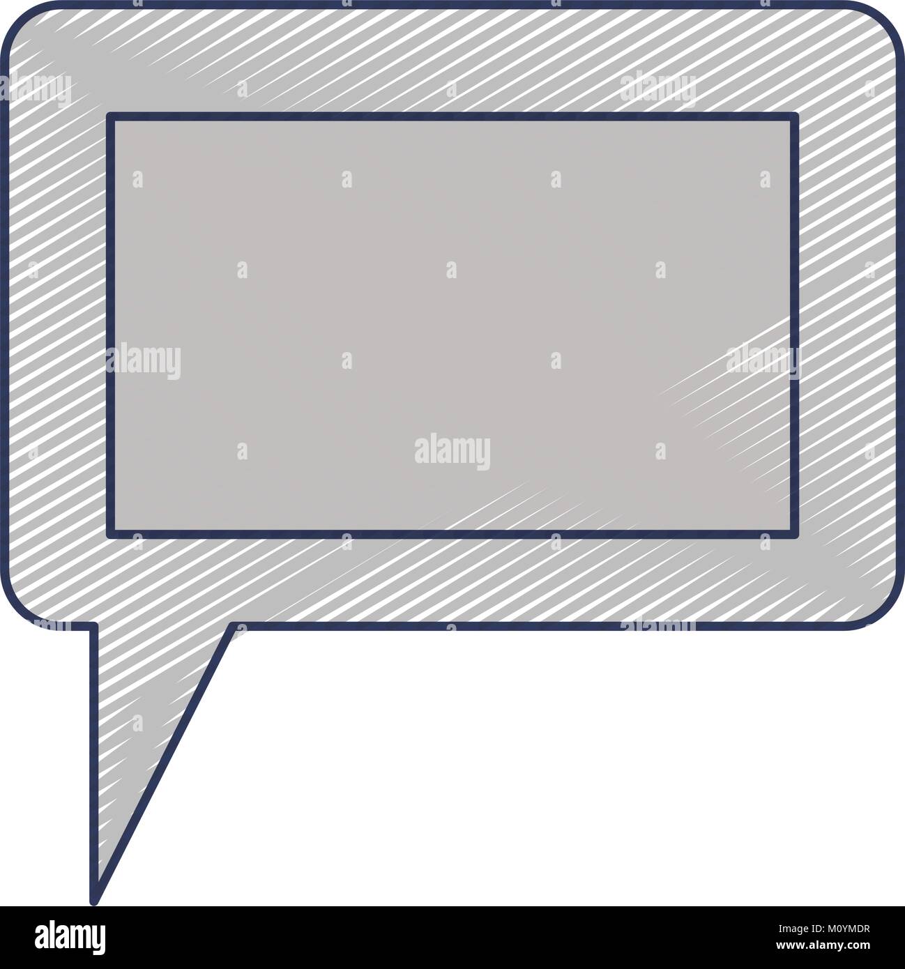 dialogue box icon with tail and frame in colored crayon silhouette ...