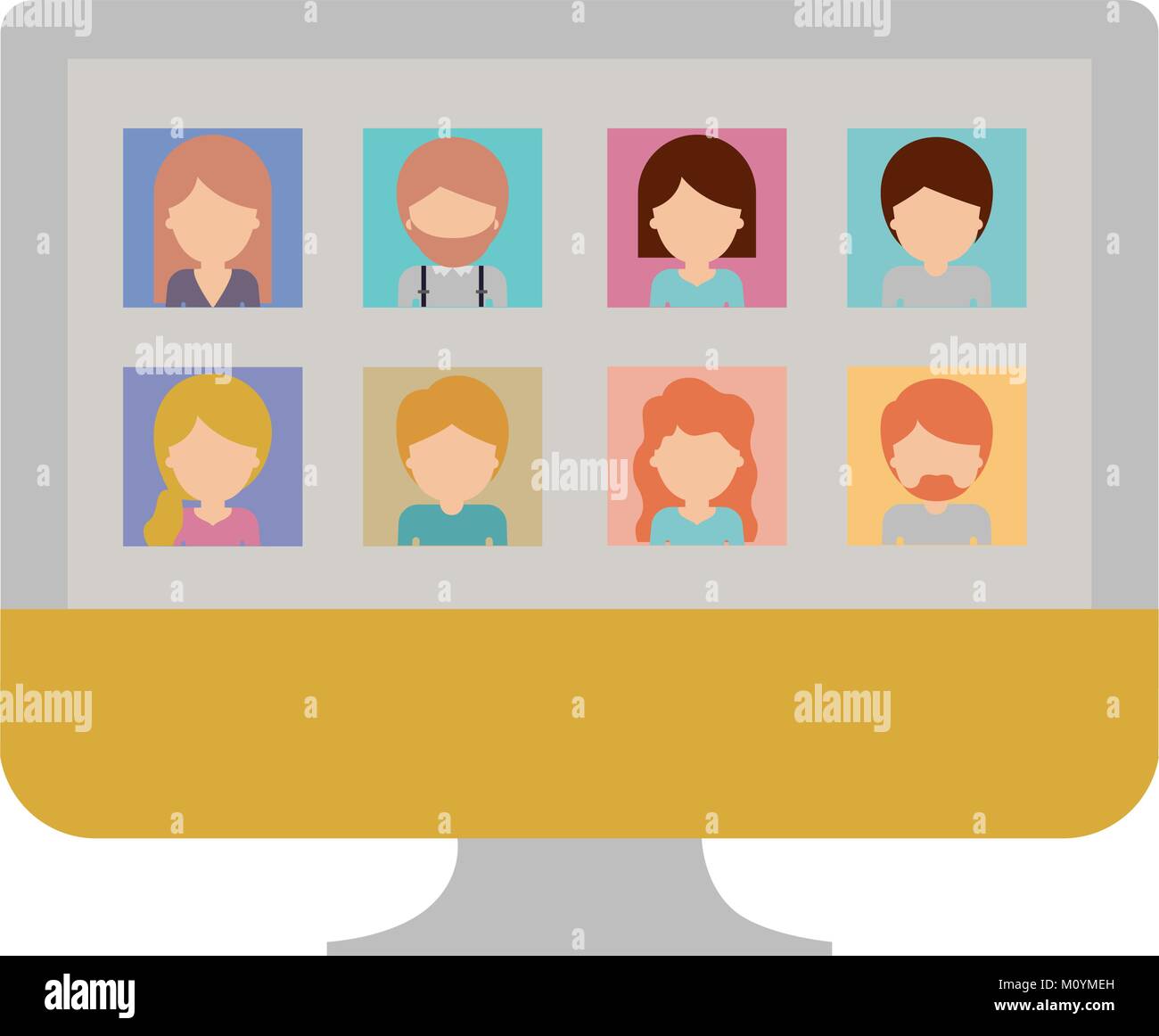 faceless people gallery picture profiles social network in monitor ...