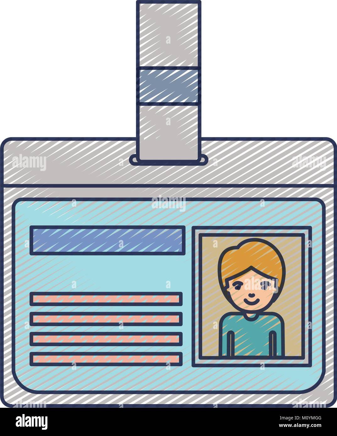 identification card with half body guy picture with short hair in ...