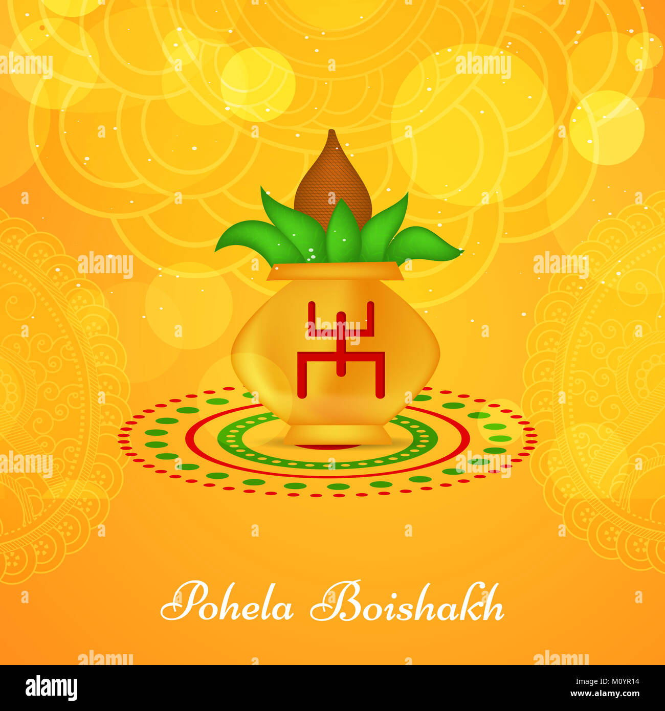illustration of Indian Bengali New Year Background Stock Photo - Alamy