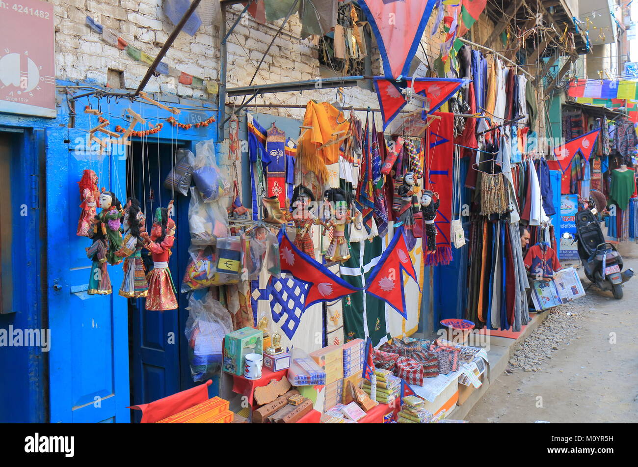 Souvenir shop displays puppets in Kathmandu Nepal Stock Photo - Alamy