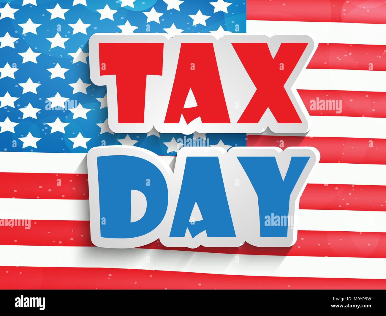 illustration of U.S.A Tax Day background Stock Photo - Alamy