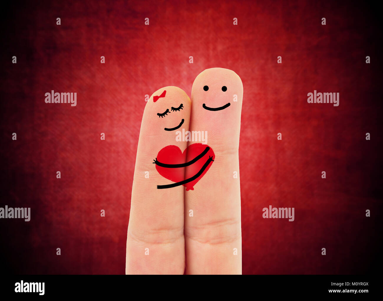 Two happy fingers in love Stock Photo - Alamy