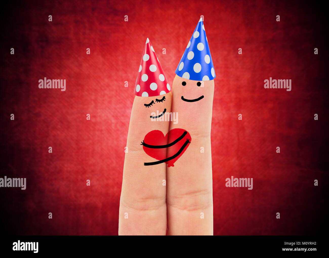 Two happy fingers in love Stock Photo - Alamy