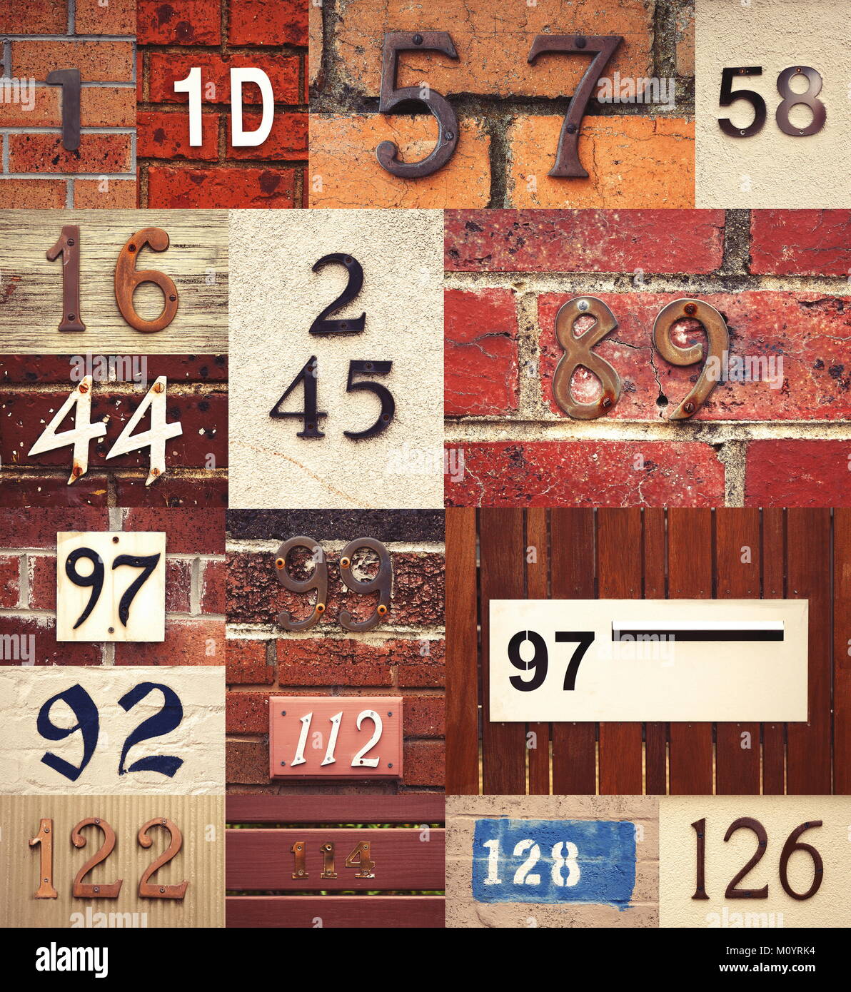 Collection of the home number signs Stock Photo - Alamy