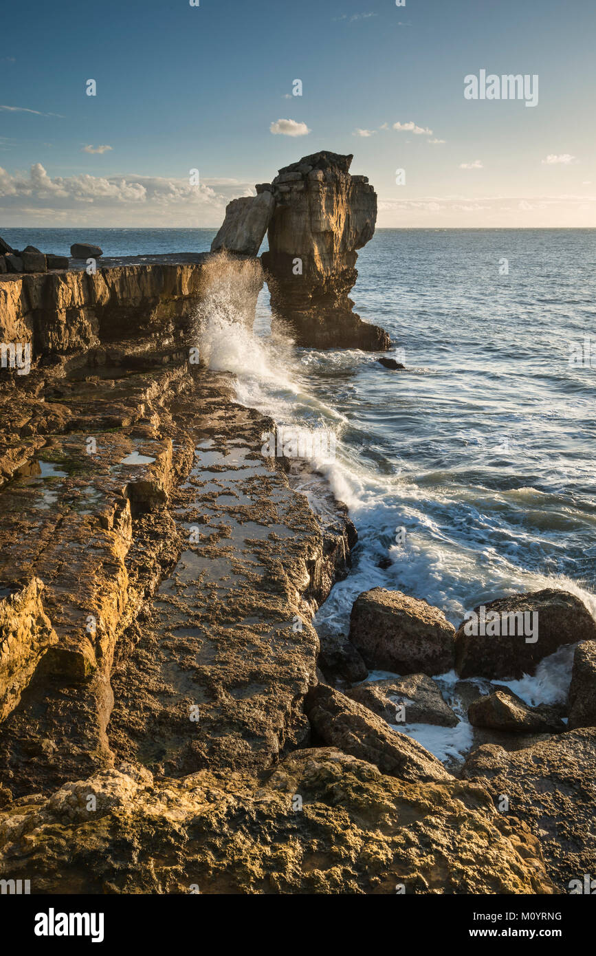 Beautiful sunset landscape image of Portland Bill rocks in Dorset ...