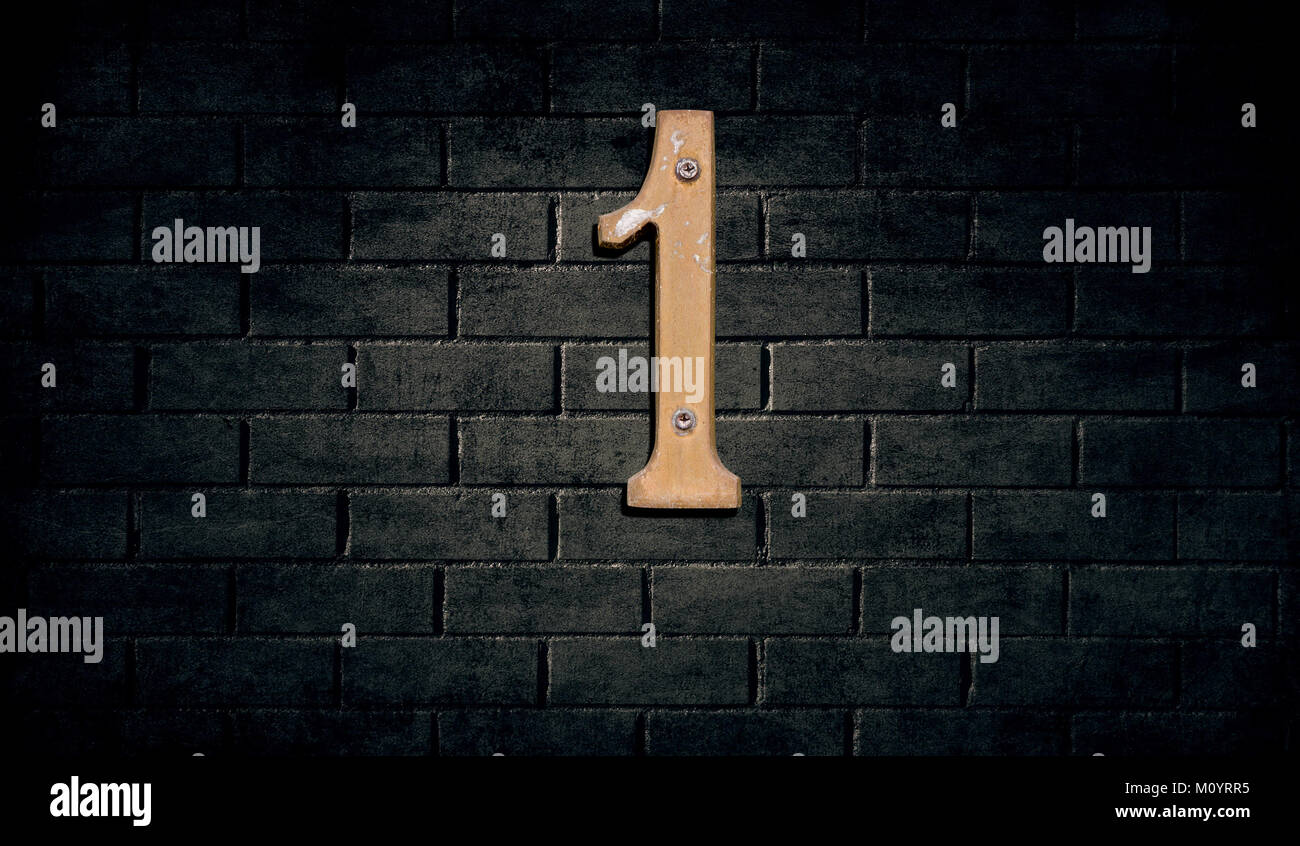 House number 1 sign on wall hi-res stock photography and images - Alamy