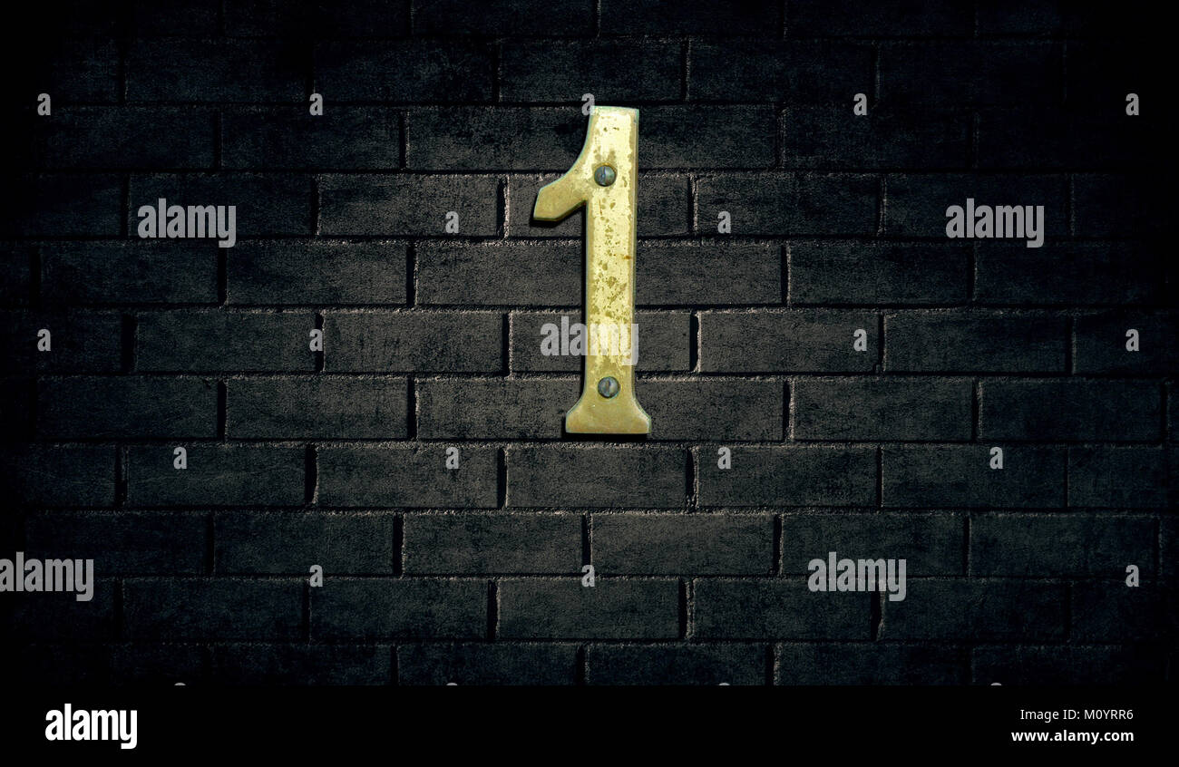 Old house number sign on wall Stock Photo - Alamy