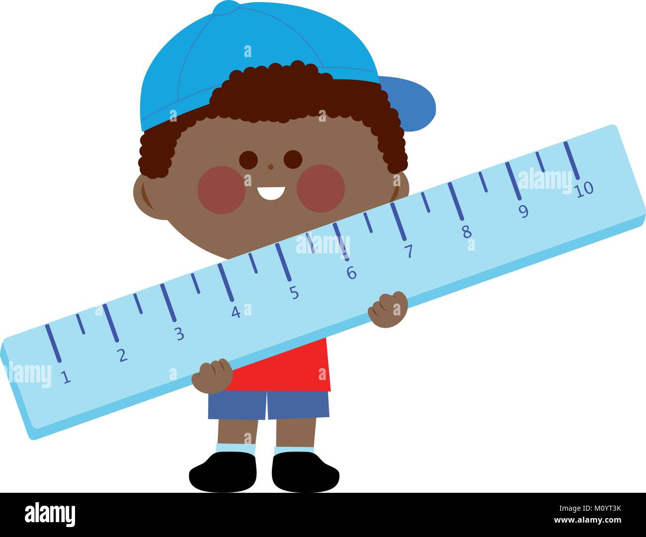 Child measuring with ruler not adult Stock Vector Images - Alamy