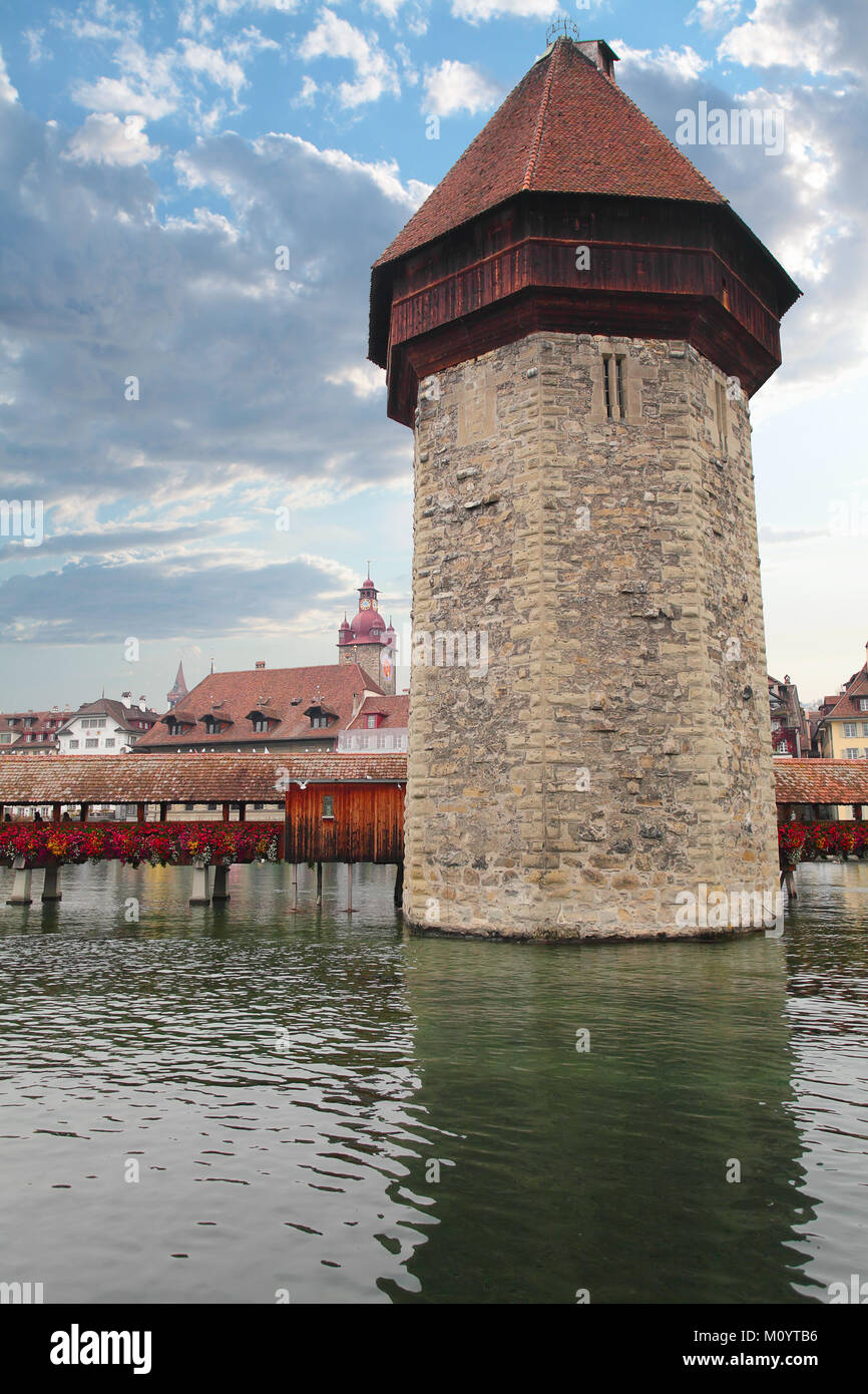 old tower in lucerne switzerland Stock Photo - Alamy