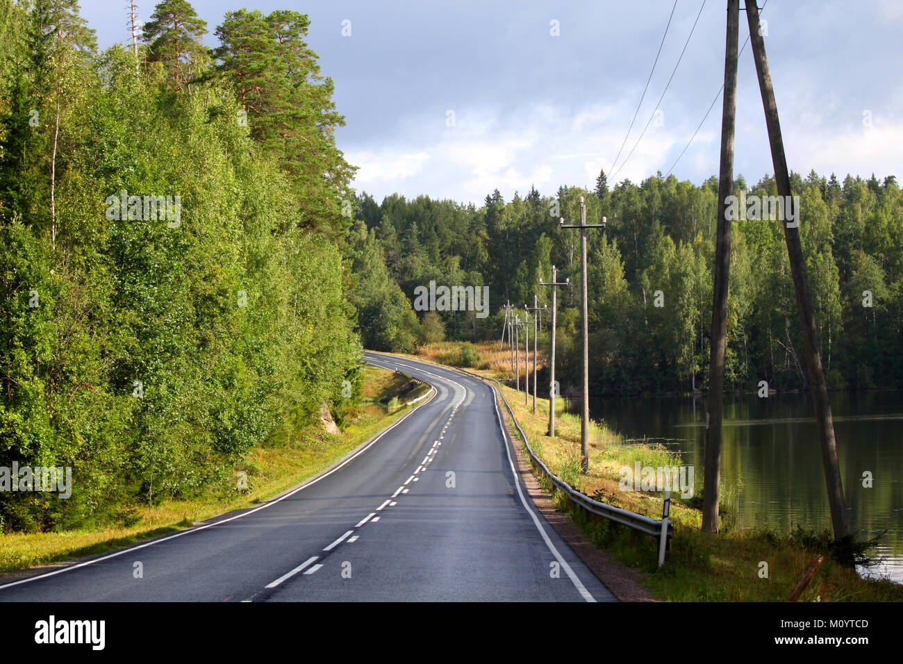 landscape with road Stock Photo - Alamy
