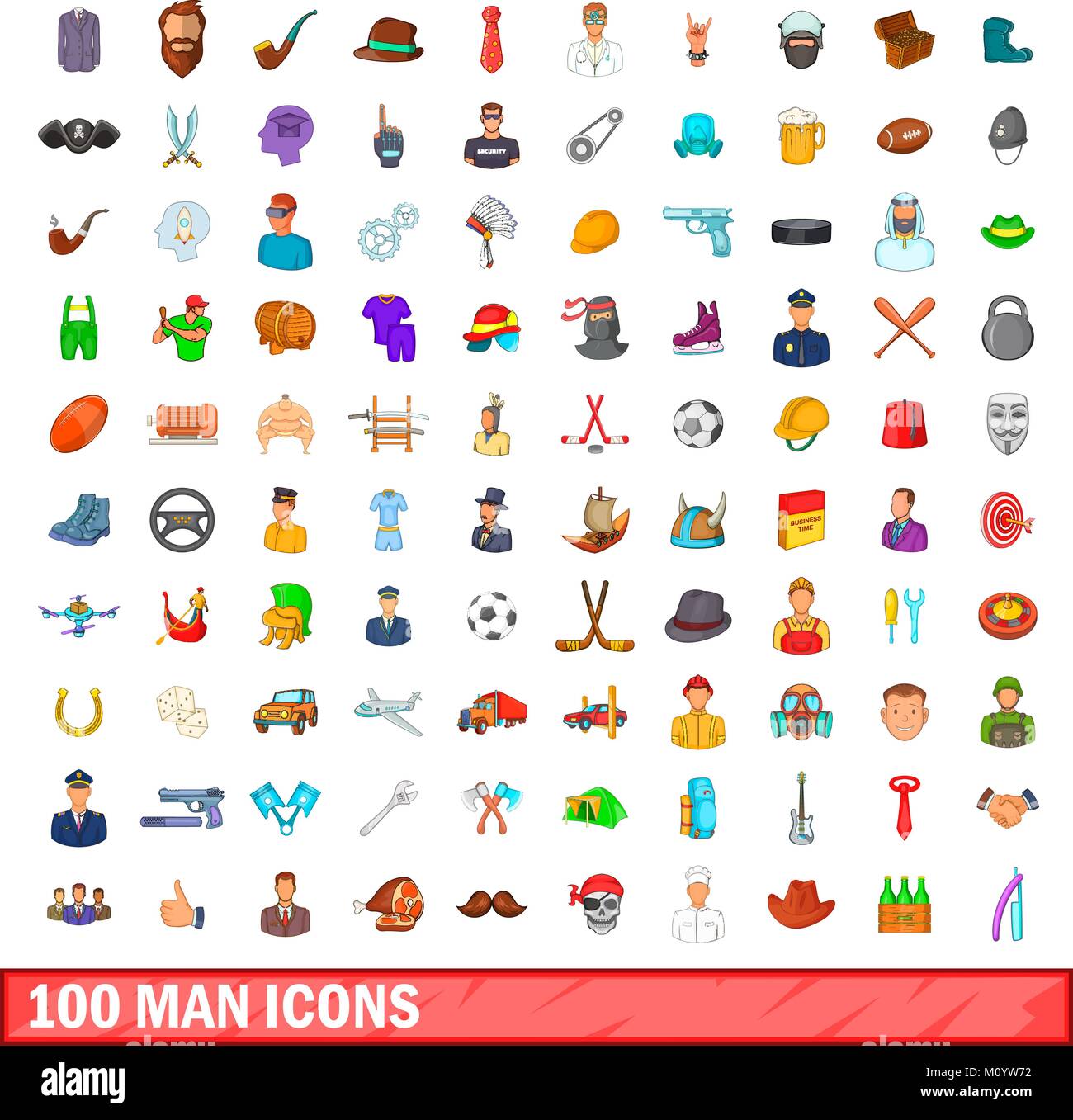100 man icons set hi-res stock photography and images - Alamy