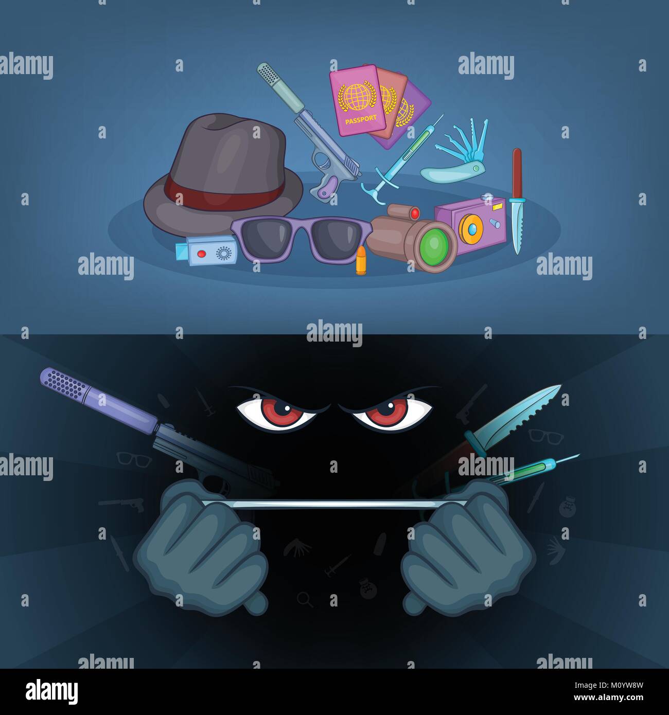 Spy banner set horizontal, cartoon style Stock Vector Image & Art - Alamy