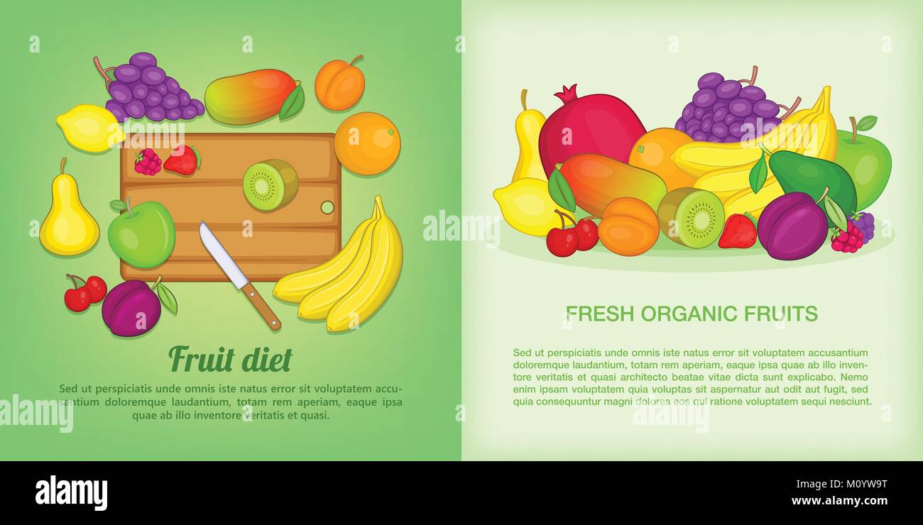 Fruits banner set, cartoon style Stock Vector Image & Art - Alamy