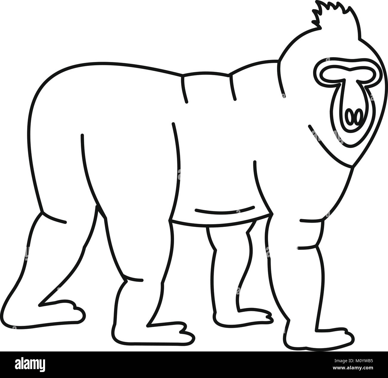 Monkey icon, outline style Stock Vector Image & Art - Alamy