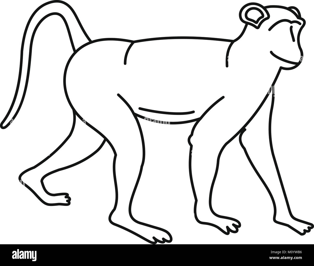 Monkey icon, outline style Stock Vector Image & Art - Alamy