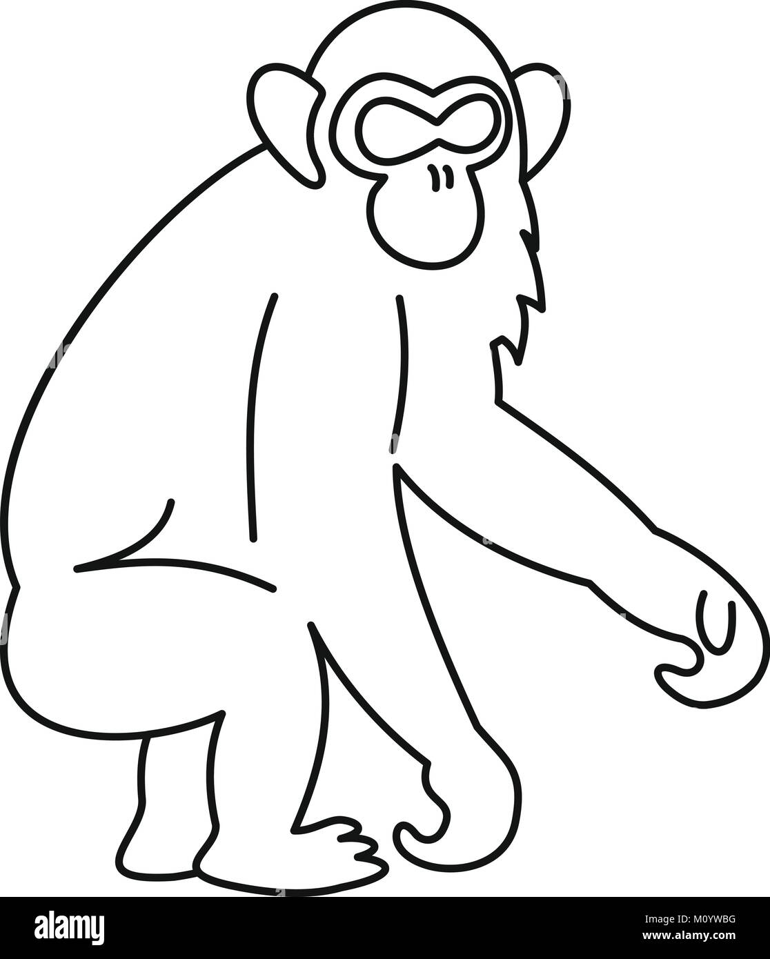 Monkey icon, outline style Stock Vector Image & Art - Alamy