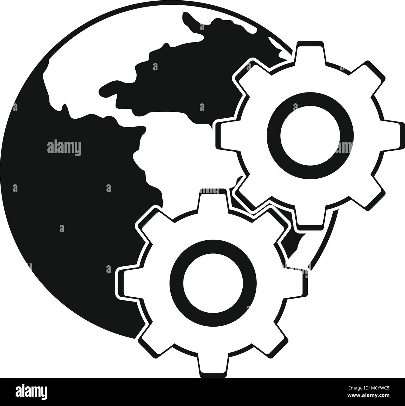 World planet and gears icon, simple style Stock Vector Image & Art - Alamy
