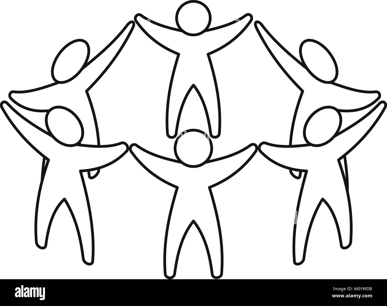 Teamwork unity concept group friends Black and White Stock Photos ...