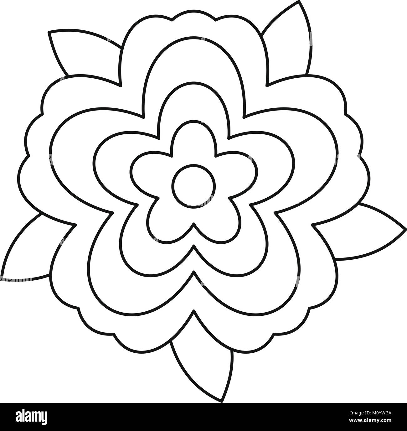 Flower icon, outline style Stock Vector Image & Art - Alamy