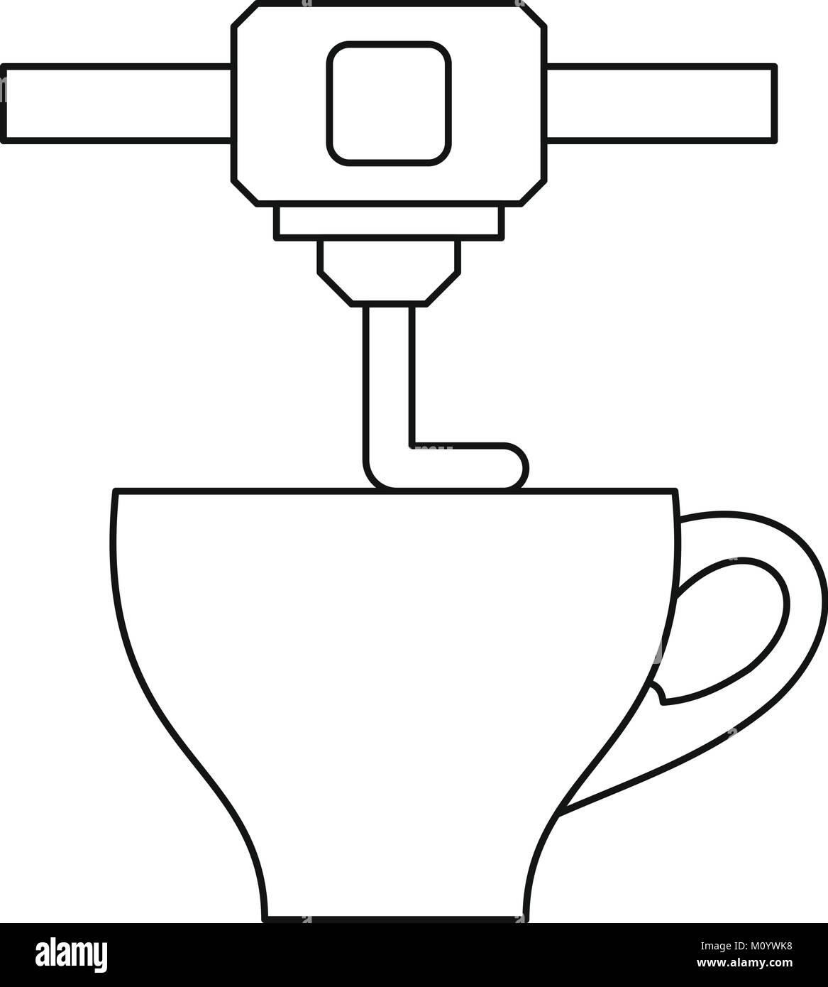 3D printer printing cup icon, outline style Stock Vector Image & Art ...