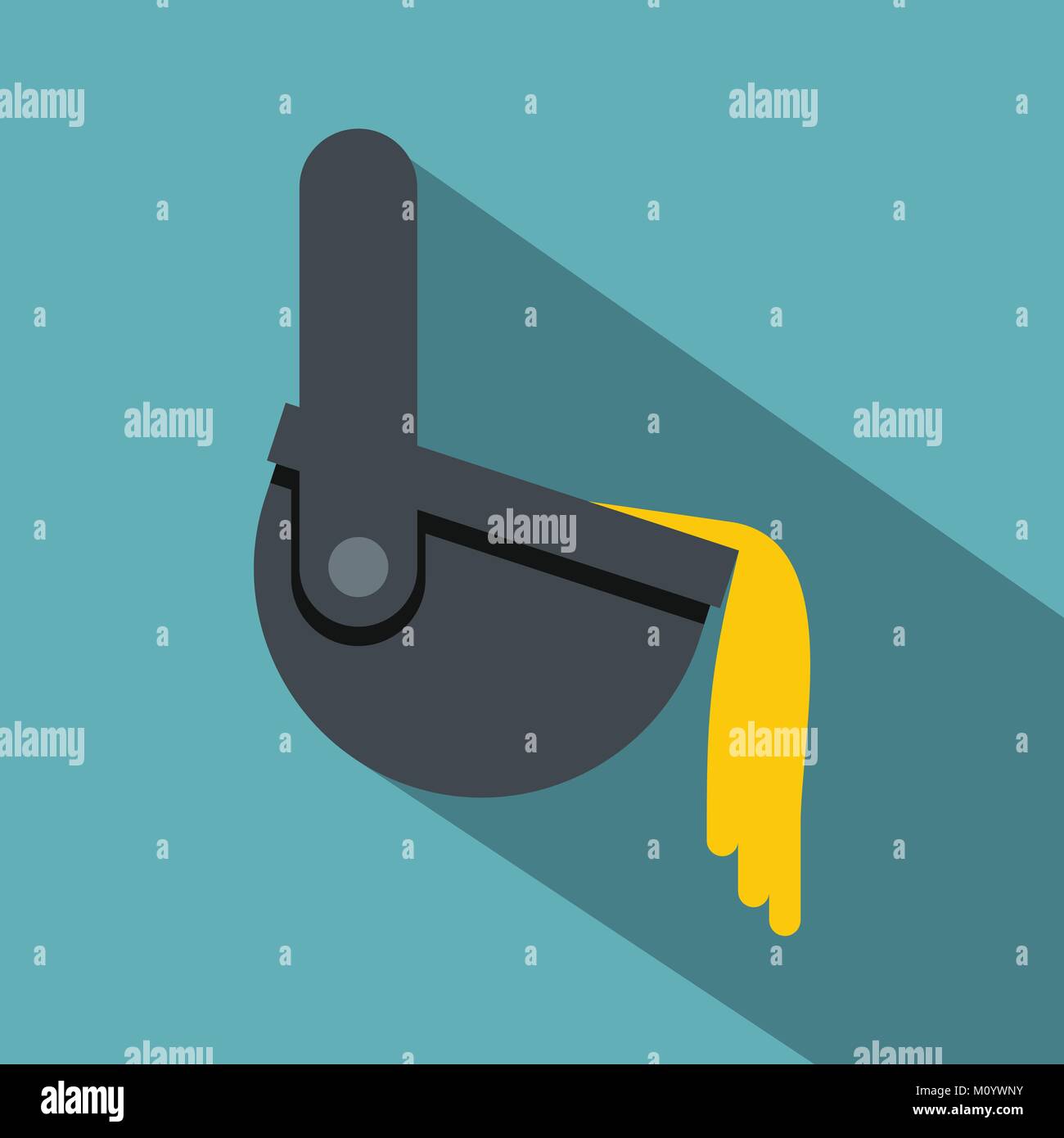 Molten metal poured from ladle icon, flat style Stock Vector Image ...