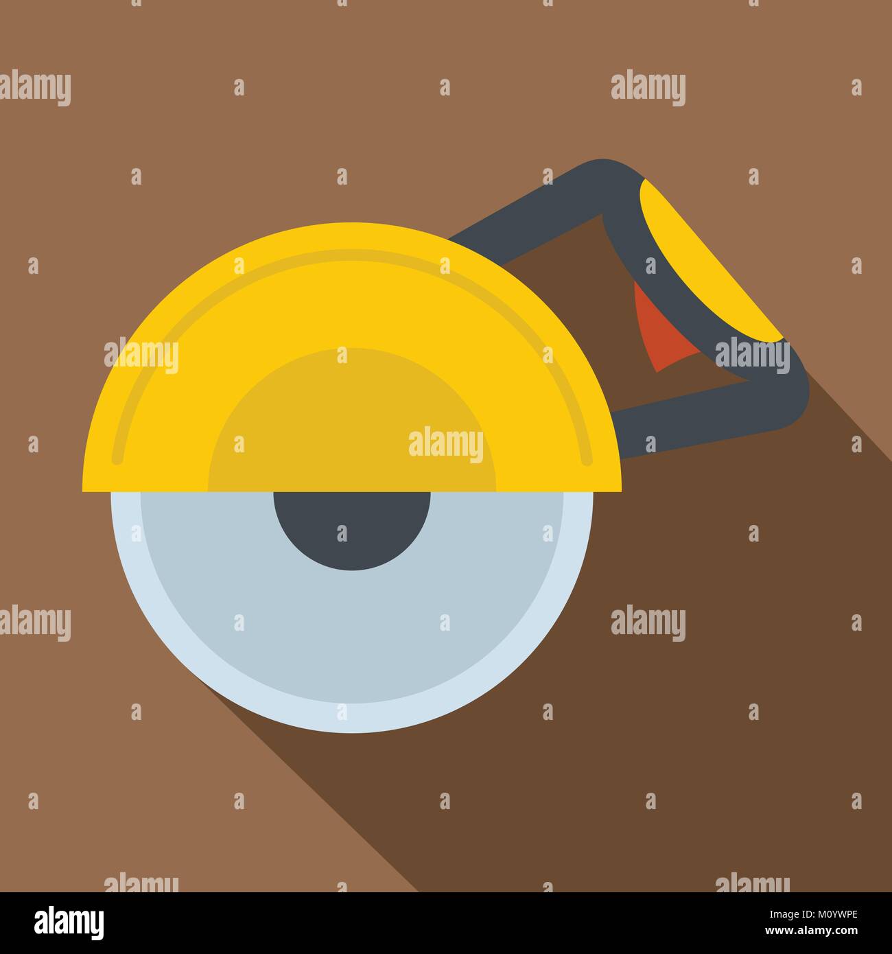 Yellow cut off machine icon, flat style Stock Vector Image & Art - Alamy
