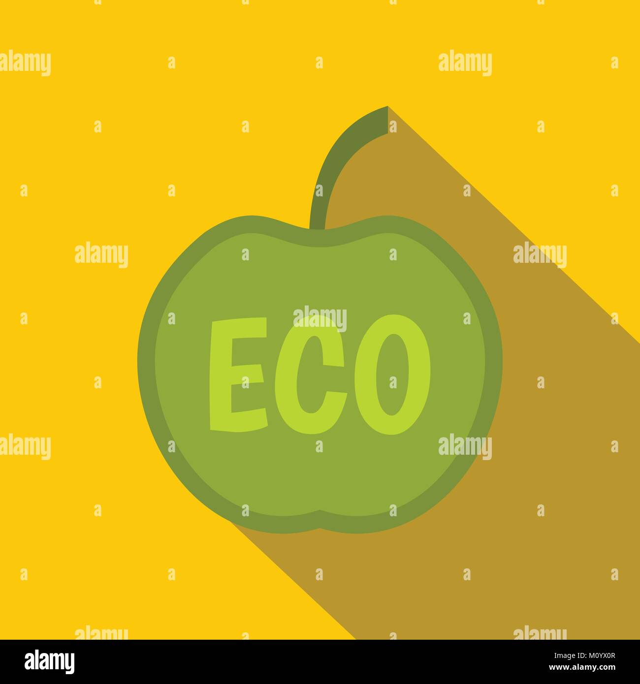 ECO green apple icon, flat style Stock Vector Image & Art - Alamy