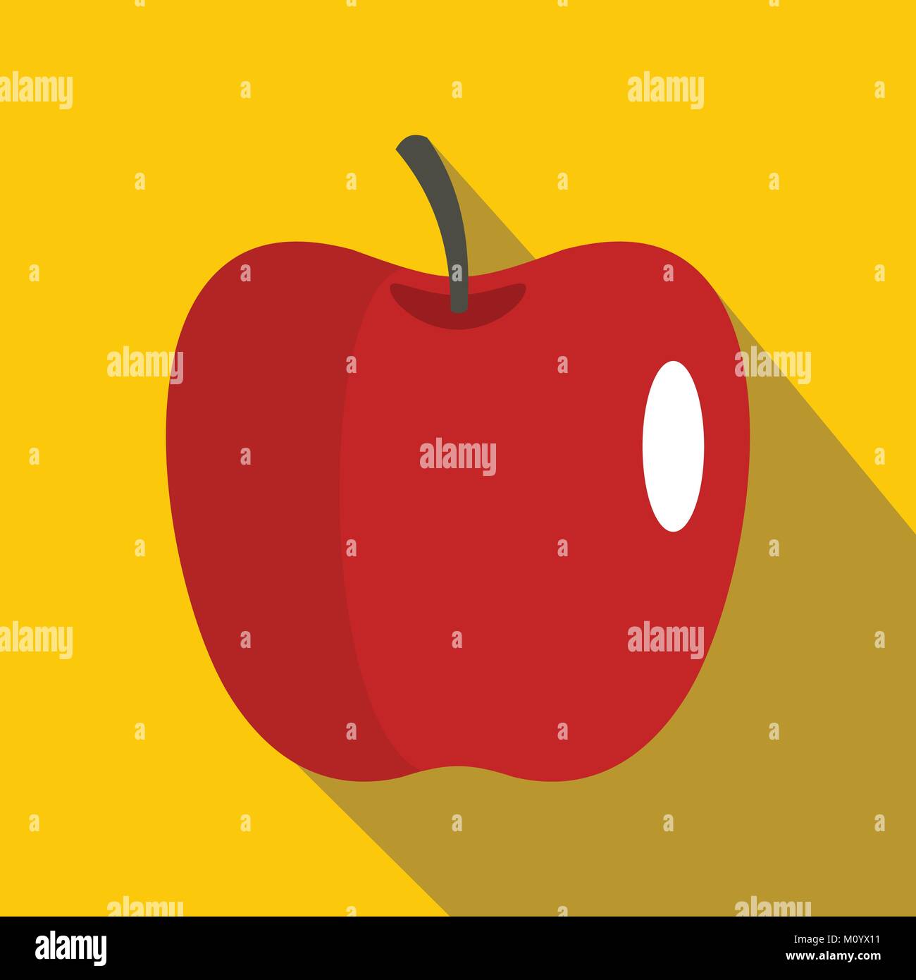 Red glossy apple icon, flat style Stock Vector Image & Art - Alamy