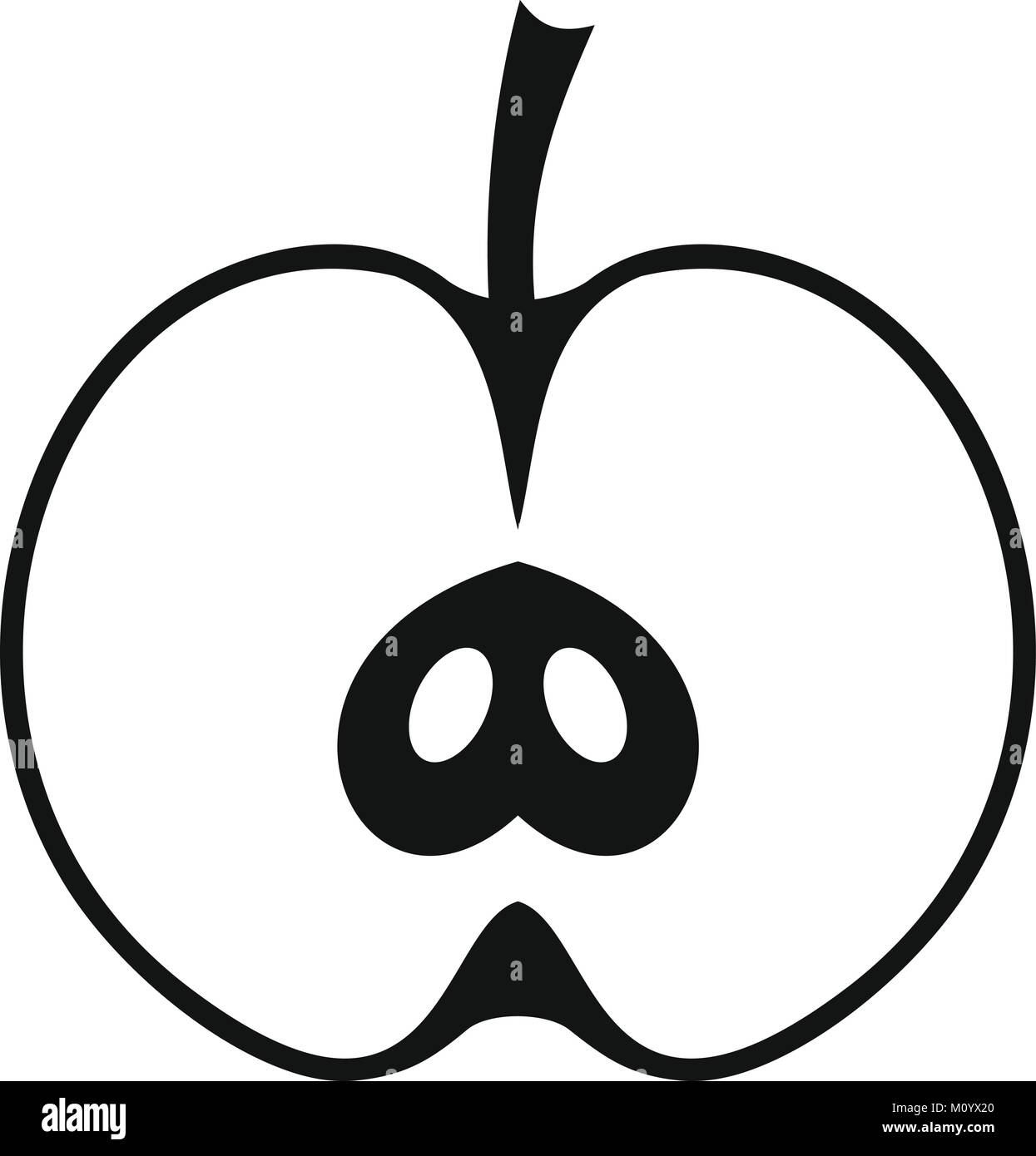 Apple cut in half stem Stock Vector Images - Alamy