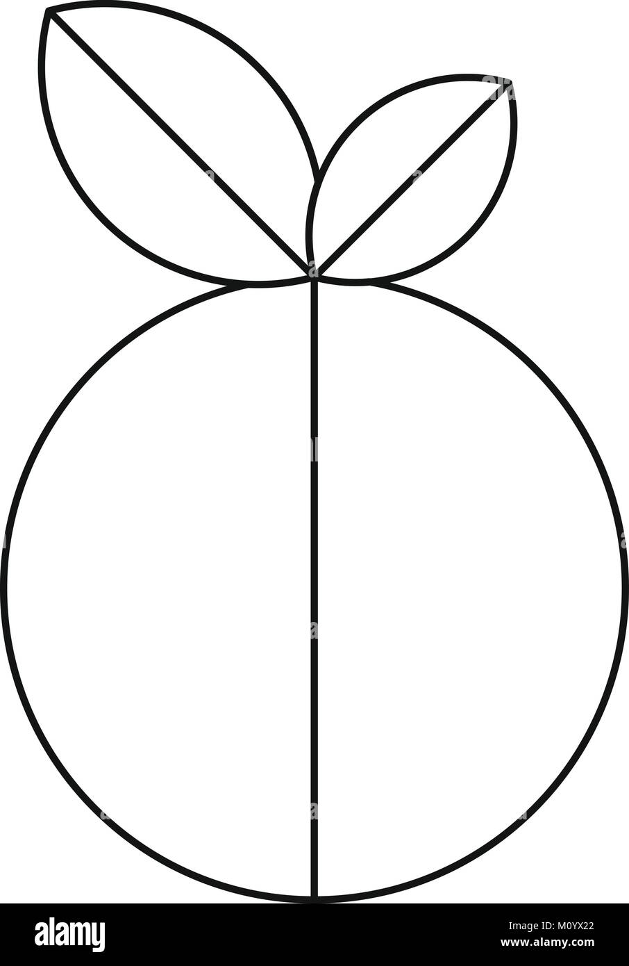 Round apple icon, outline style Stock Vector Image & Art - Alamy