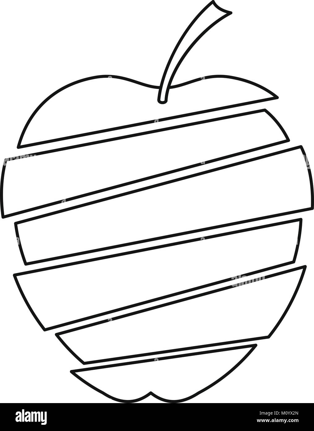 Sliced apple icon, outline style Stock Vector Image & Art - Alamy