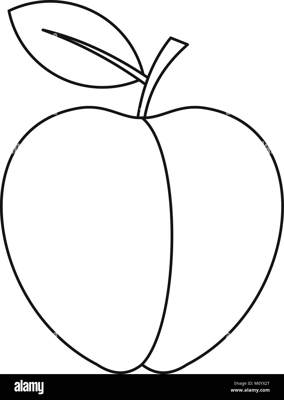 Apple icon, outline style Stock Vector Image & Art - Alamy