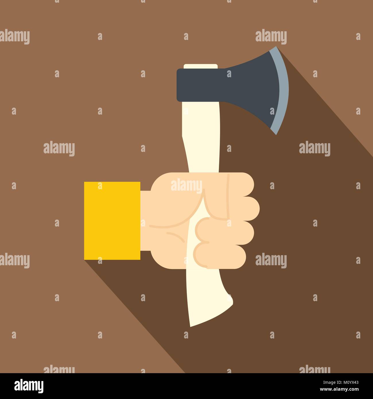 Hand holding axe with wooden handle icon Stock Vector Image & Art - Alamy