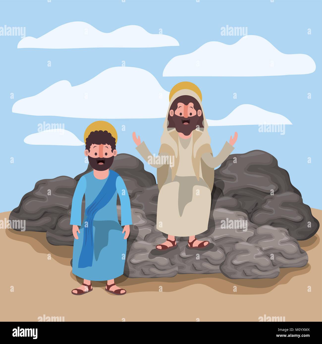 Illustration jesus christ sitting on hi-res stock photography and ...