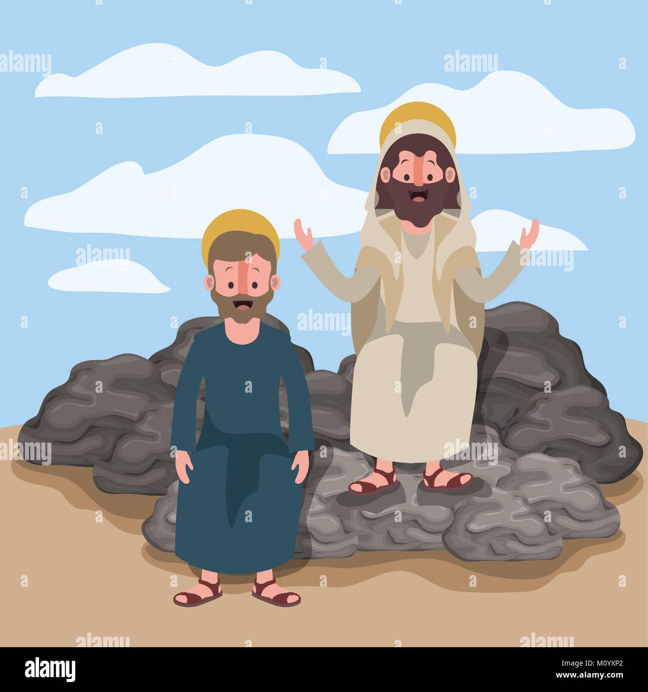 Illustration jesus christ sitting on hi-res stock photography and ...