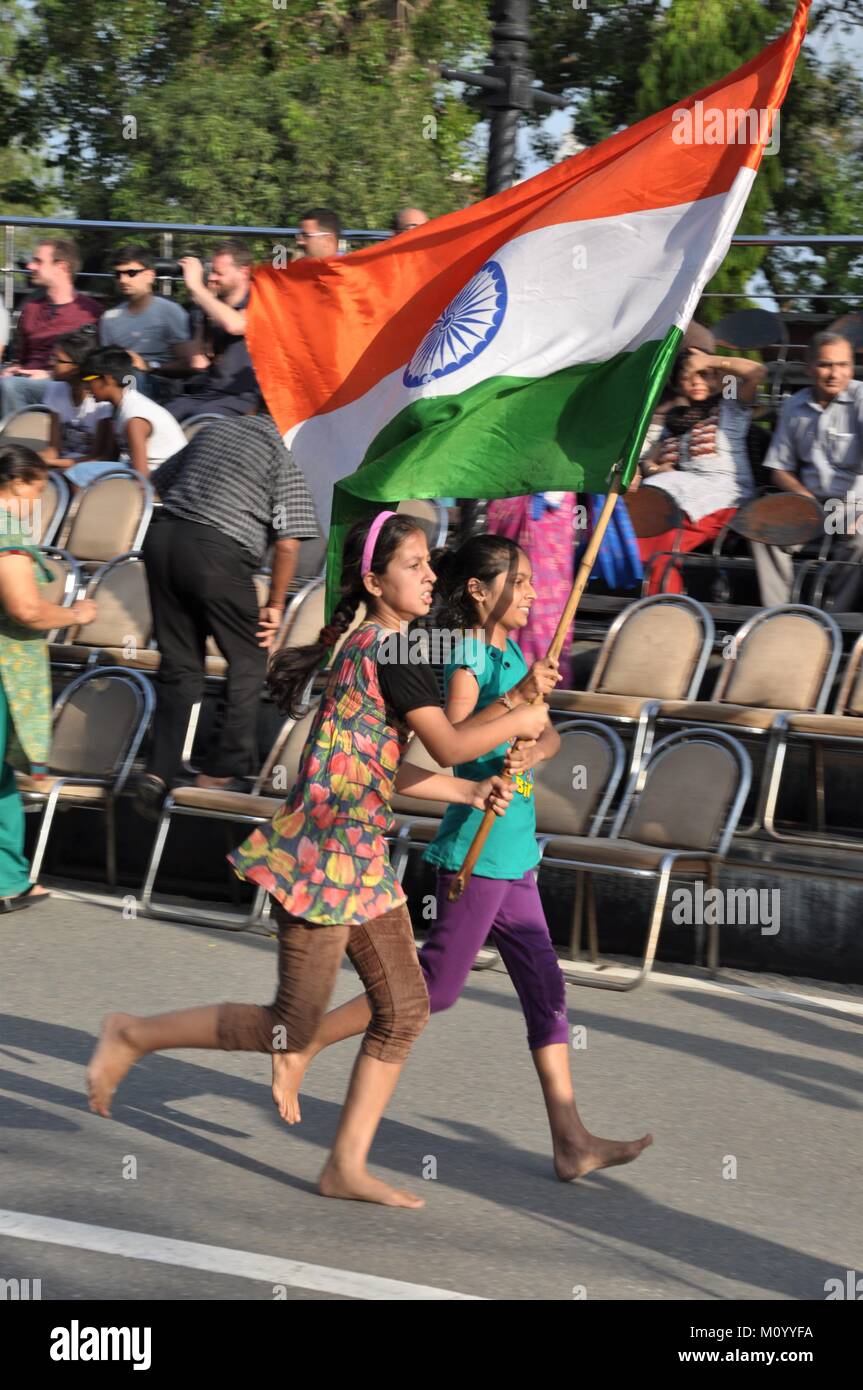 Wagah-Attari border ceremony, India Stock Photo - Alamy
