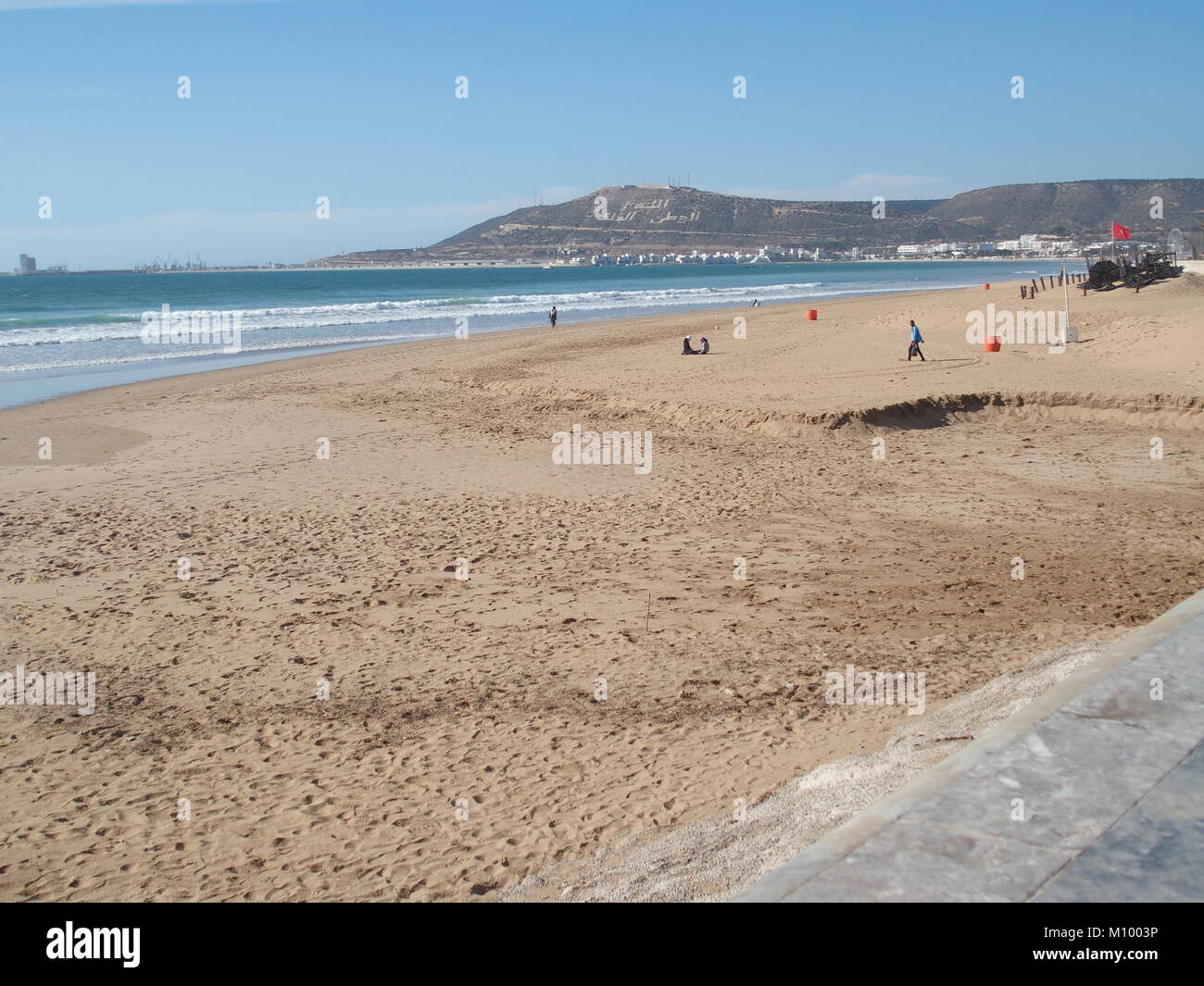 Sandy beach in AGADIR city at Morocco Stock Photo - Alamy