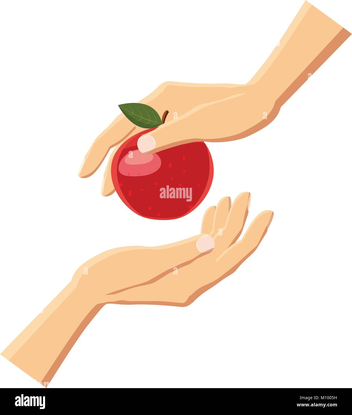 Woman eat red apple Cut Out Stock Images & Pictures - Alamy