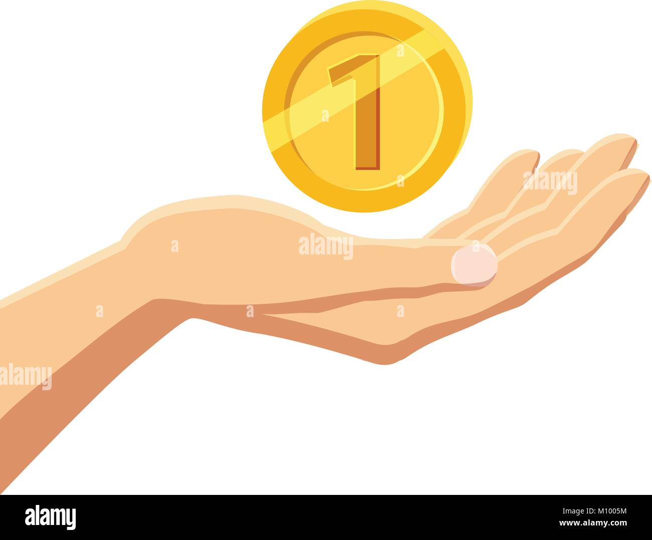 Female hand holding stack gold Stock Vector Images - Alamy