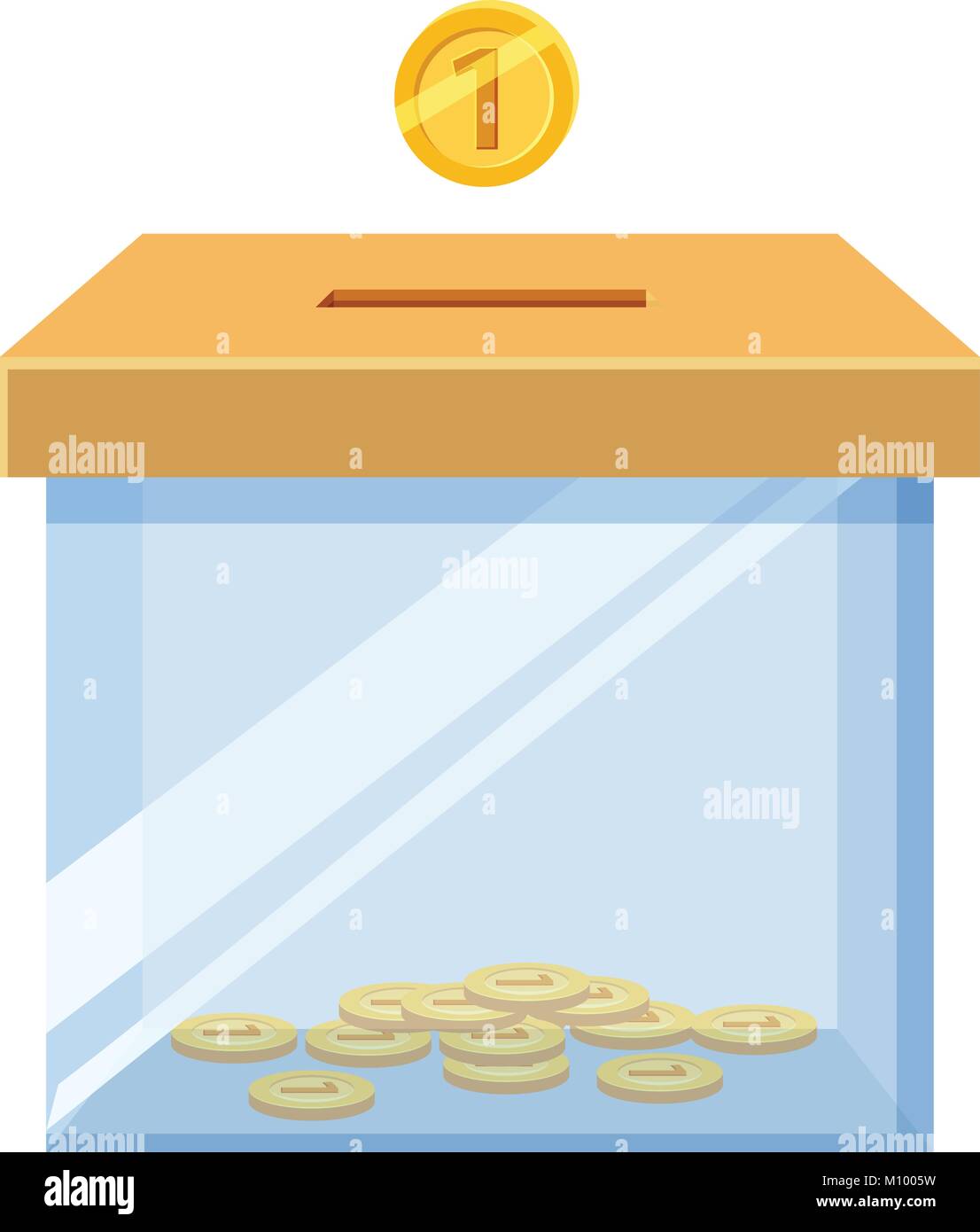 Donation box icon with golden coin icon Stock Vector Image & Art - Alamy