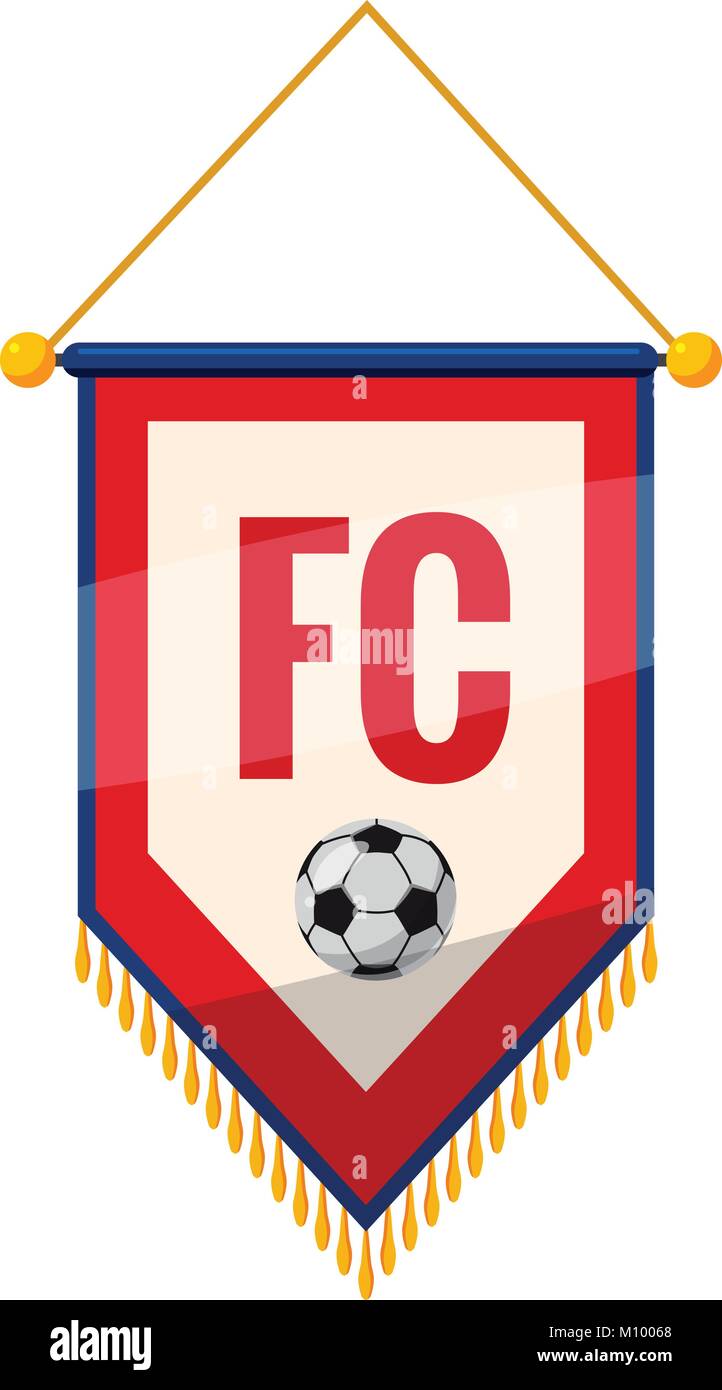 Red and white pennant with soccer ball icon Stock Vector Image & Art ...