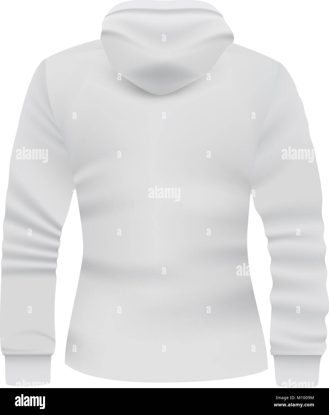 White hoodie back view mockup, realistic style Stock Vector Image & Art ...